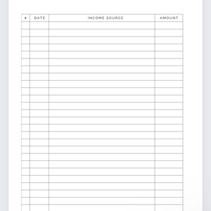 Income Tracker Planner,income Record,income Template,income Tracker ...