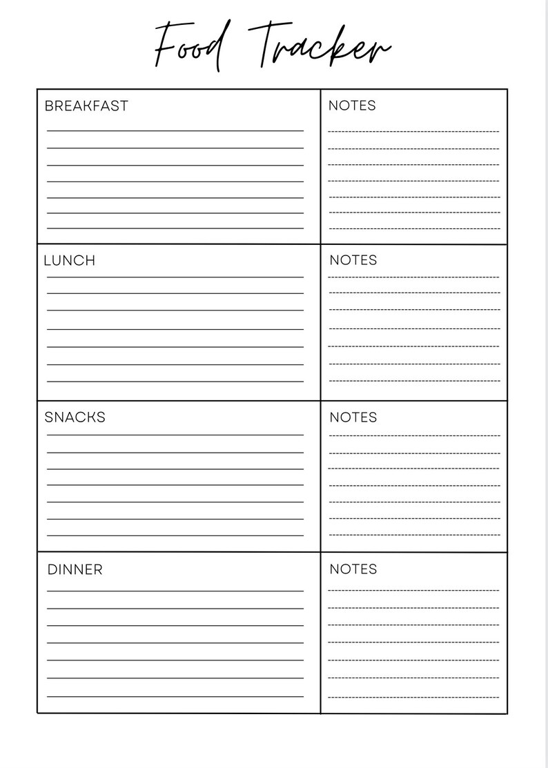 food-diary-meal-tracker-meal-planner-meal-organizer-weekly-etsy