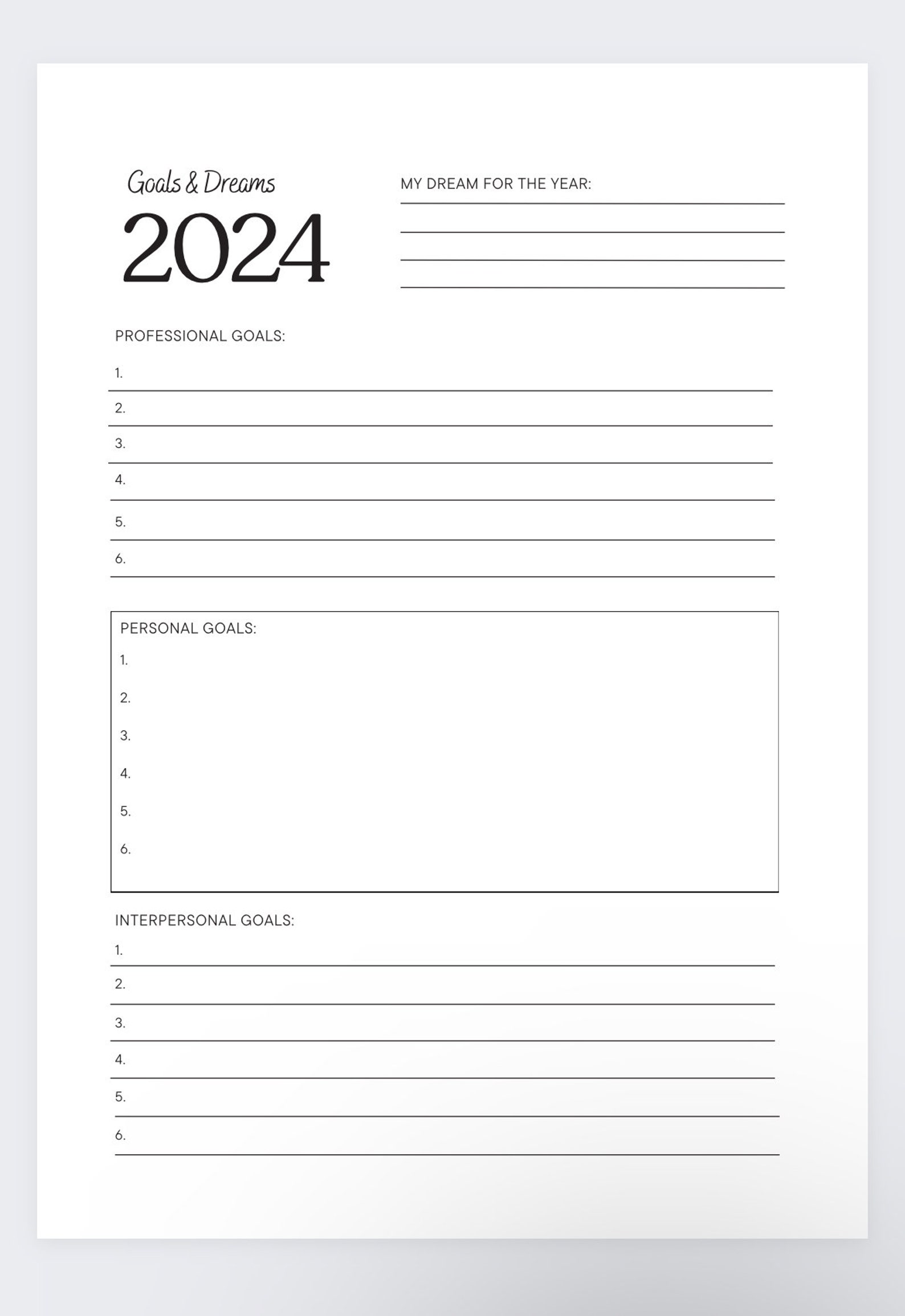 Goal Planner 2024,personal Goal Planner,dream Life Planner,goal Setting ...