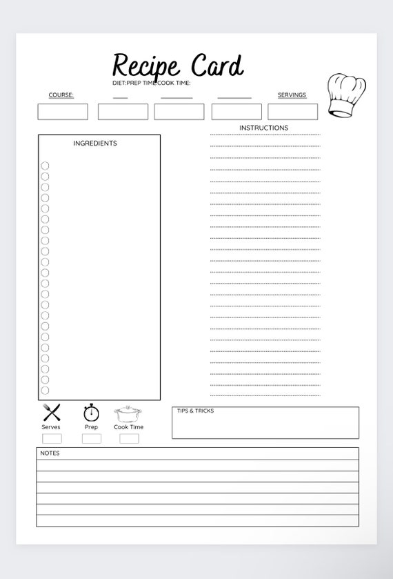 Plantilla Receta Para Imprimir
