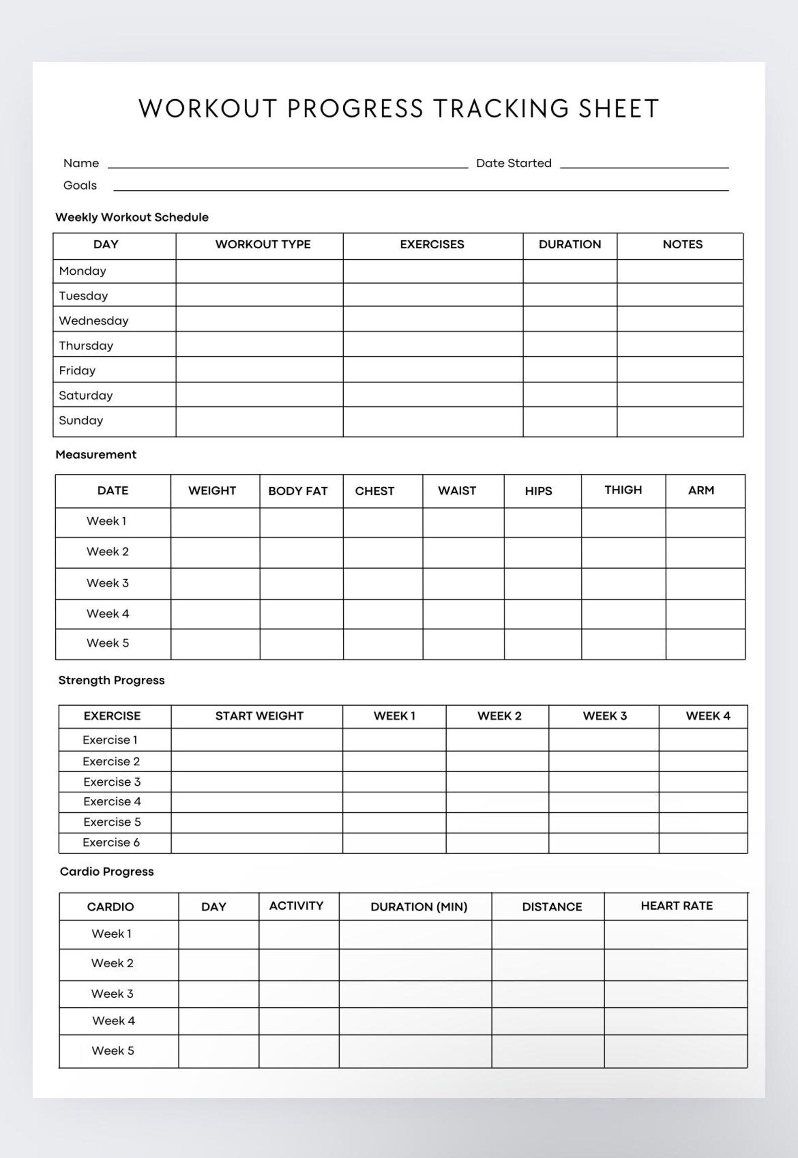Fitness Tracker,exercise Planner,workout Journal,fitness Planner ...