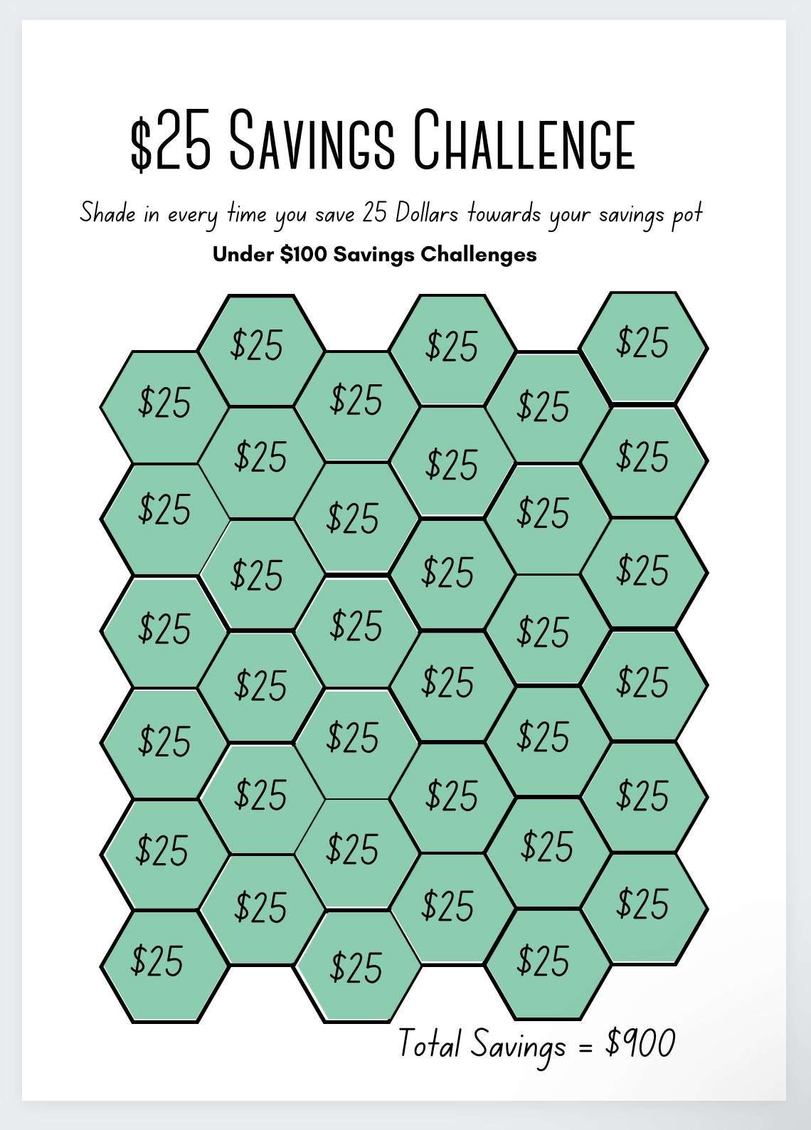 25 Dollar Saving Challengesavings Box Savings Binder | Etsy