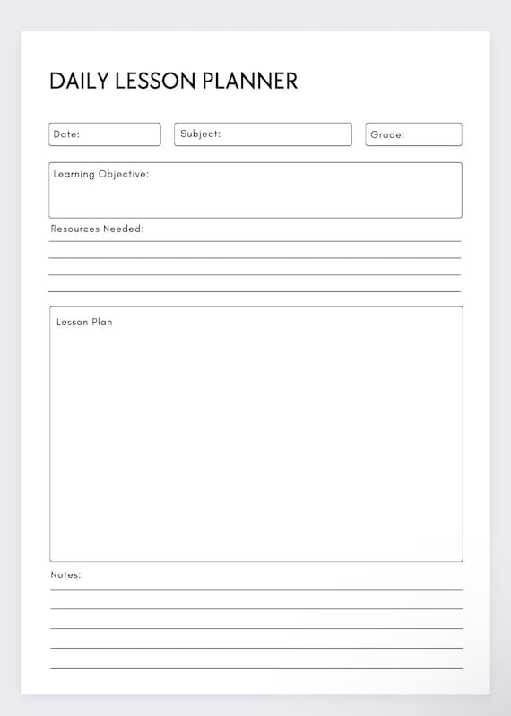 Resource Teacher Schedule Template