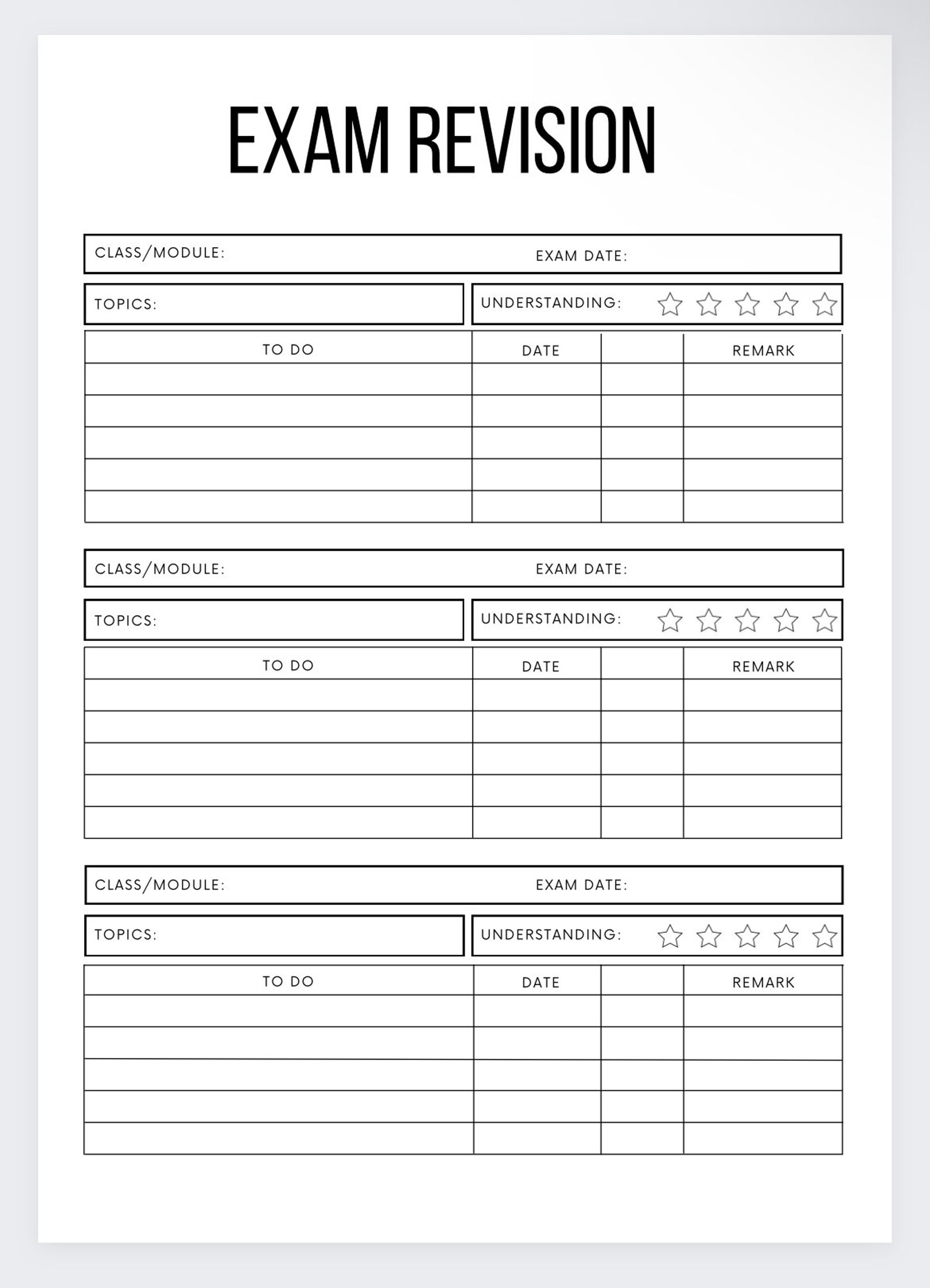 Exam Tracker,exam Revision Planner,assignment Tracker, Student Planner ...
