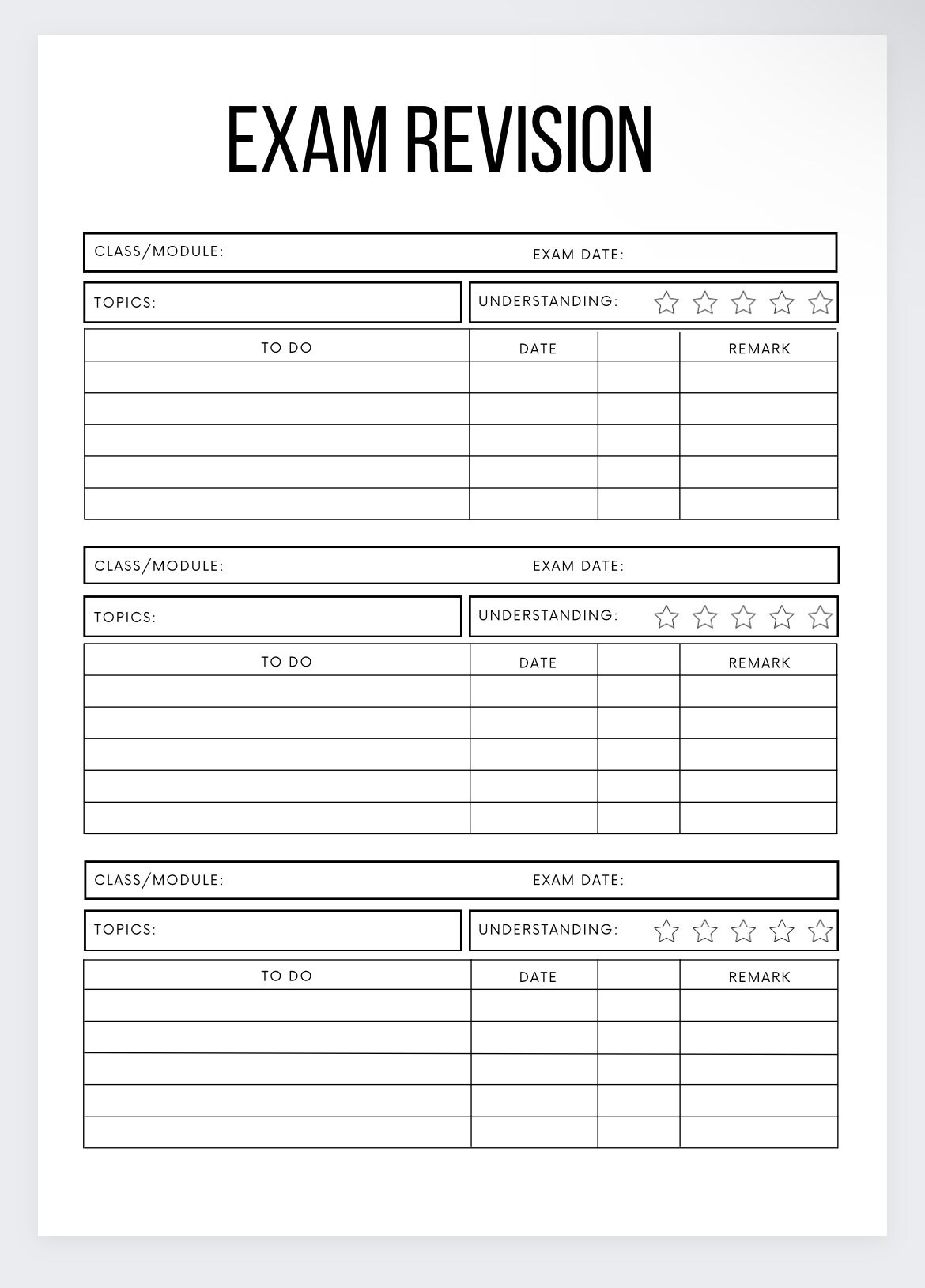 Exam Tracker,exam Revision Planner,assignment Tracker, Student Planner ...