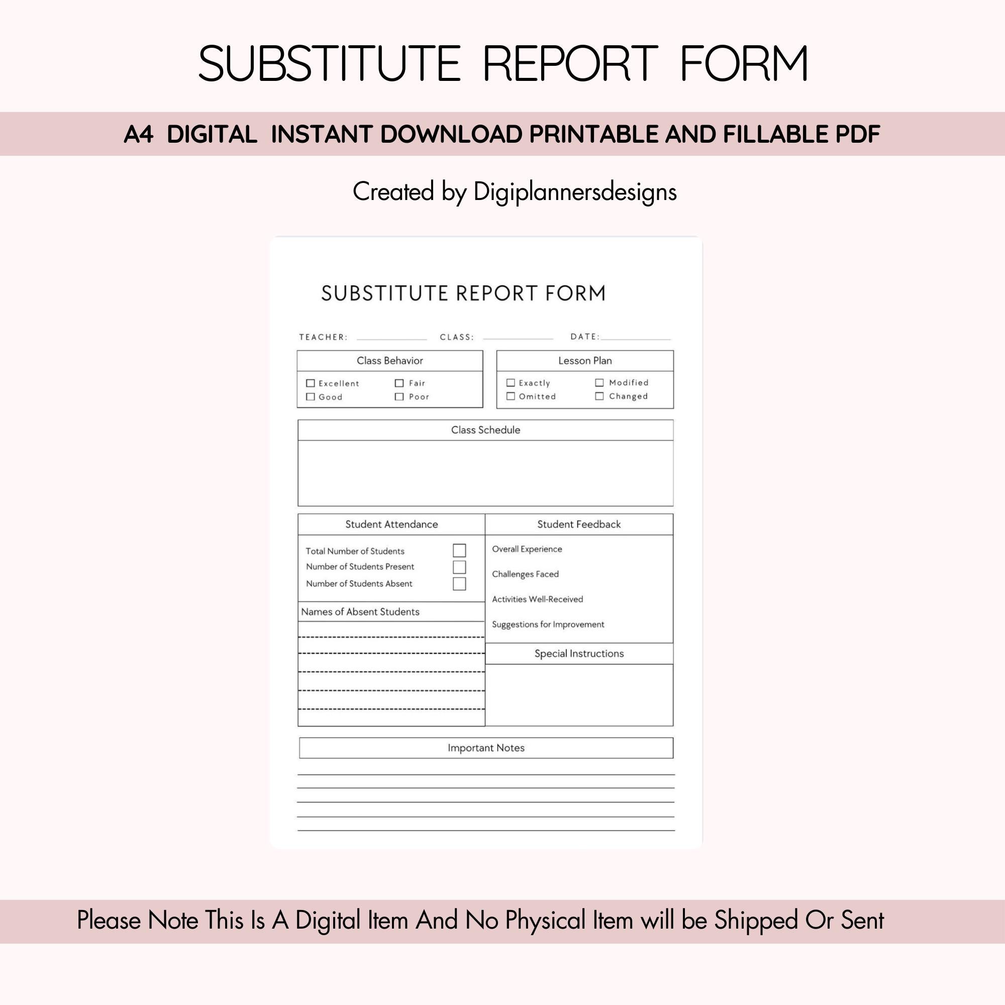 Substitute Teacher Review,substitute Teacher,lesson Review,classroom ...