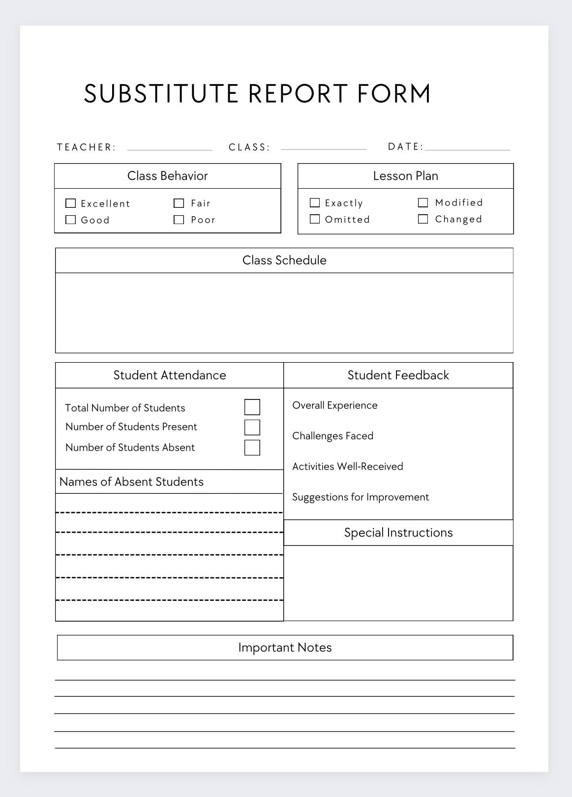 Substitute Teacher Review,substitute Teacher,lesson Review,classroom ...
