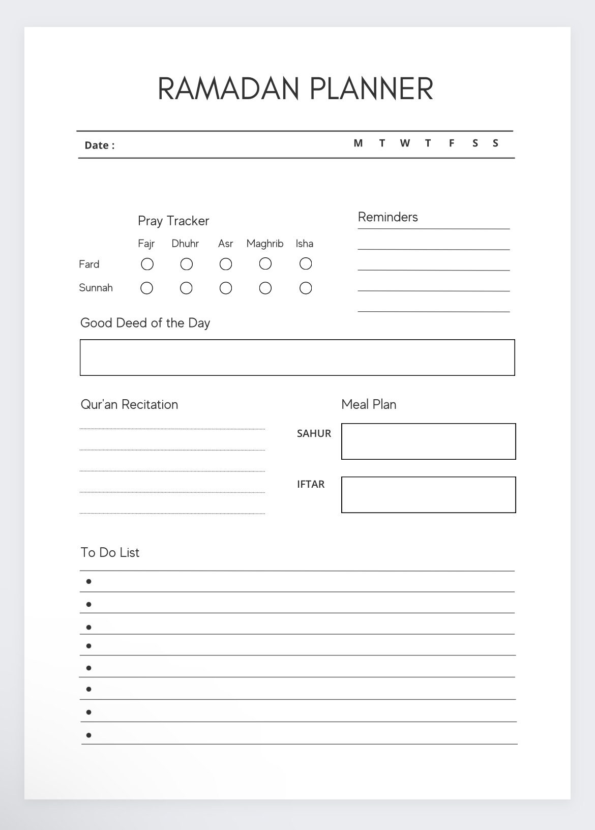 Ramadan Planner,ramadan Tracker,ramadan Fasting,ramadan Printable ...
