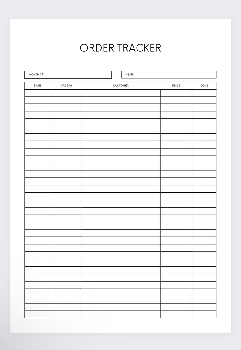 Order Tracker, Sales Order Log, Product Order Tracker, Inventory ...