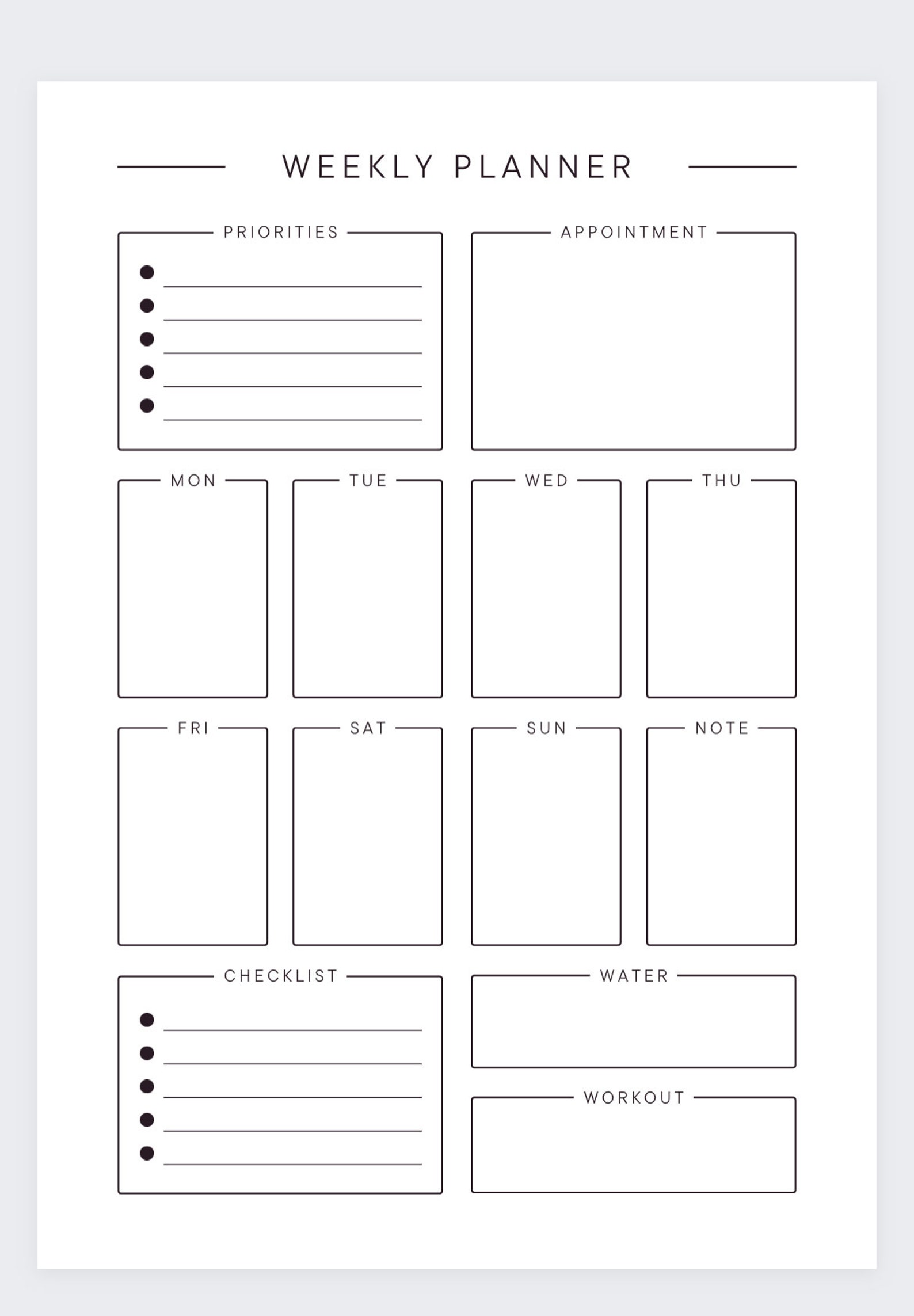 Professional Weekly Plannerweekly Plannerweek to Week - Etsy