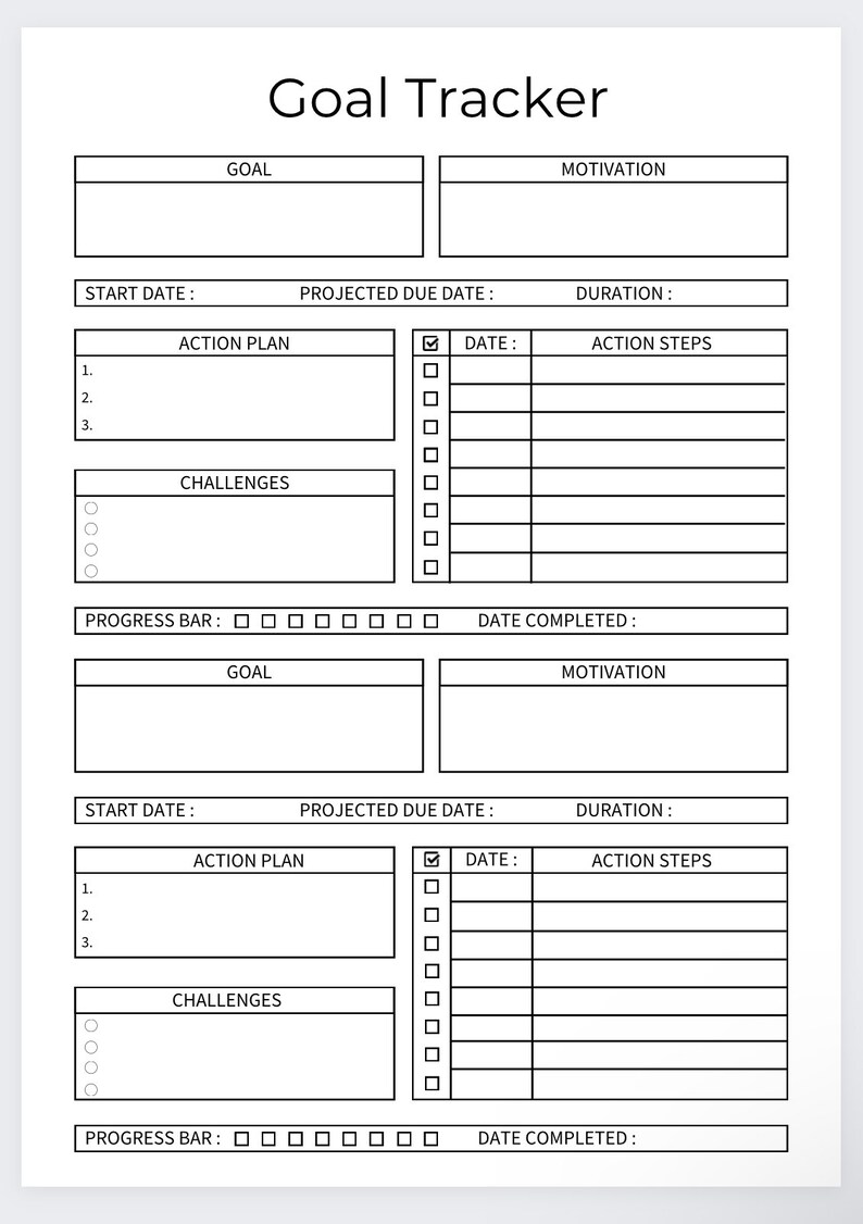 Goal Trackergoal Settingproductivity Planneradhd - Etsy