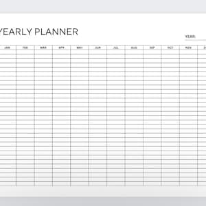 Yearly Planner,yearly Planner Printable,annual Planner Template ...
