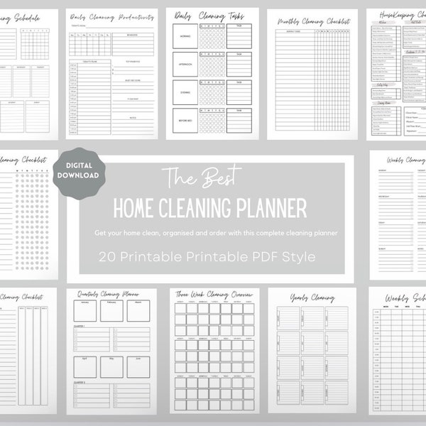 Adult Chore Chart ADHD Help Cleaning Planner Printable Cleaning ...