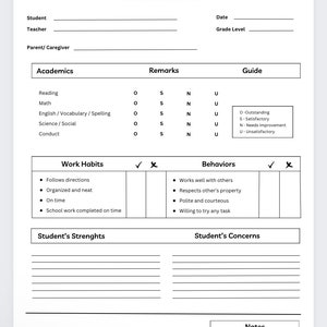 Parent Teacher Conference Form,teacher Planner,teacher Agenda,parent ...