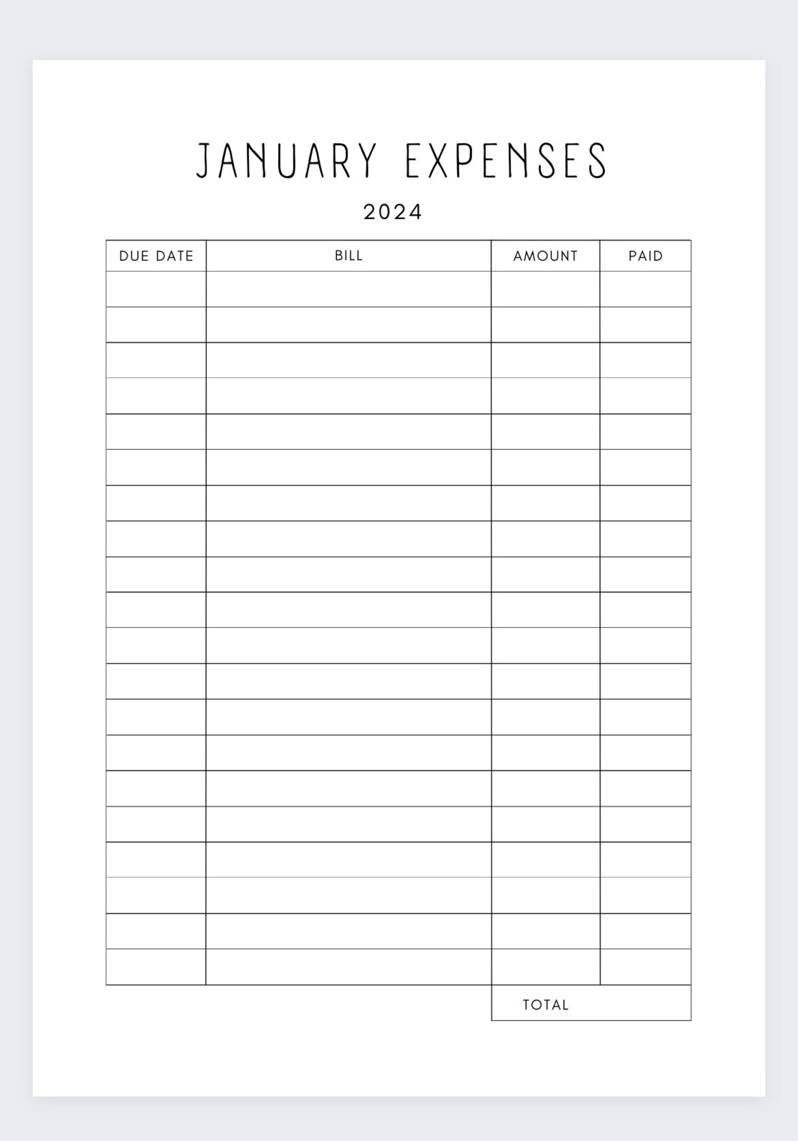 Ultimate 12 Month Minimalistic Budget 2024,personal Budget,biweekly ...