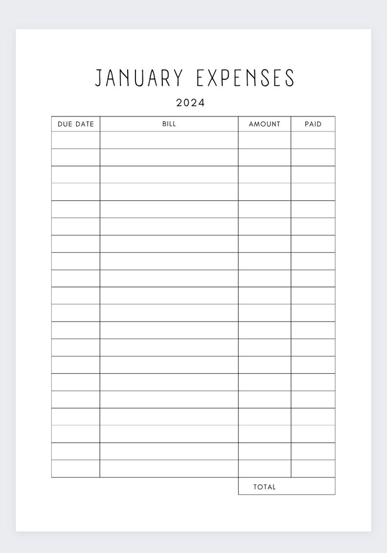 Ultimate 12 Month Minimalistic Budget 2024,personal Budget,biweekly ...