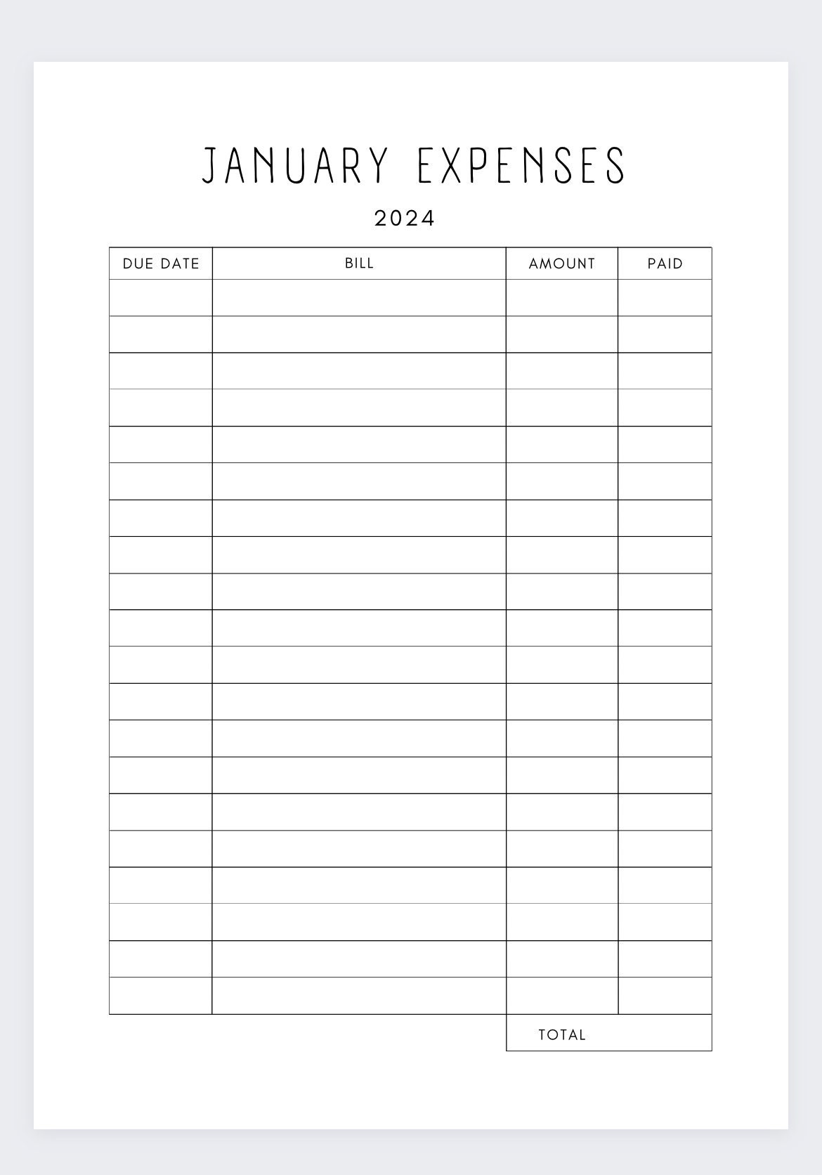 Ultimate 12 Month Minimalistic Budget 2024,personal Budget,biweekly ...