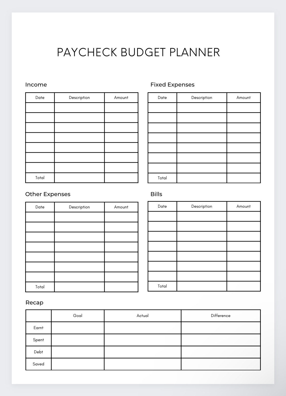 Paycheck Breakdown Plannerpaycheck Budgetfinancial Etsy Paycheck Breakdown Plannerpaycheck Budgetfinancial Etsy