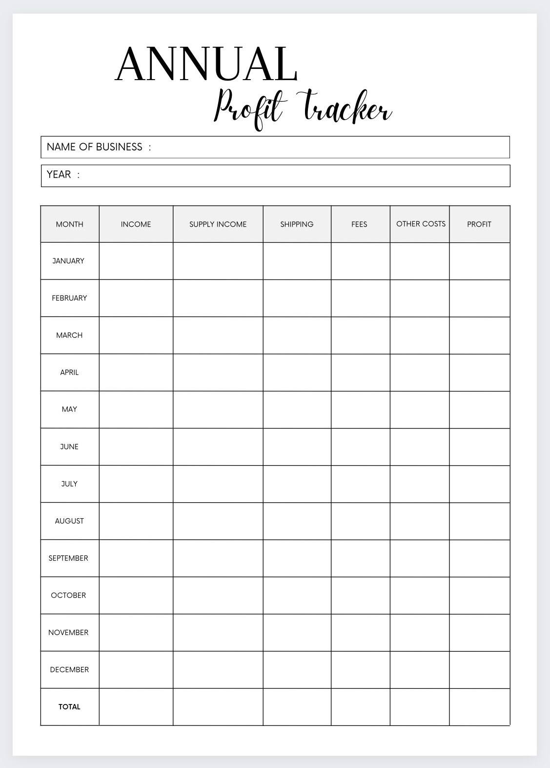 Profit Tracker,small Business Planner,sales Tracker,profit Planner ...