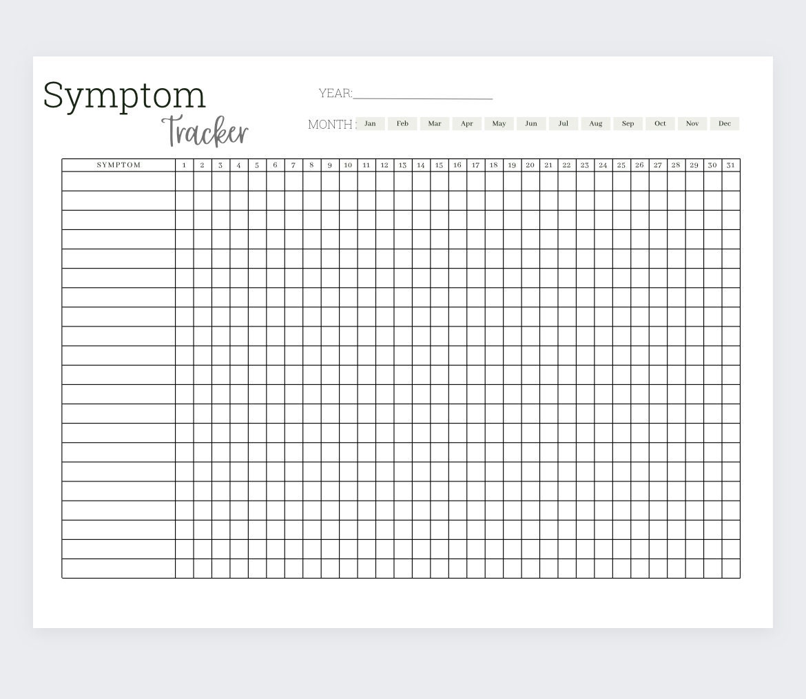 Symptom Trackerprintable Medical Plannermedical Etsy