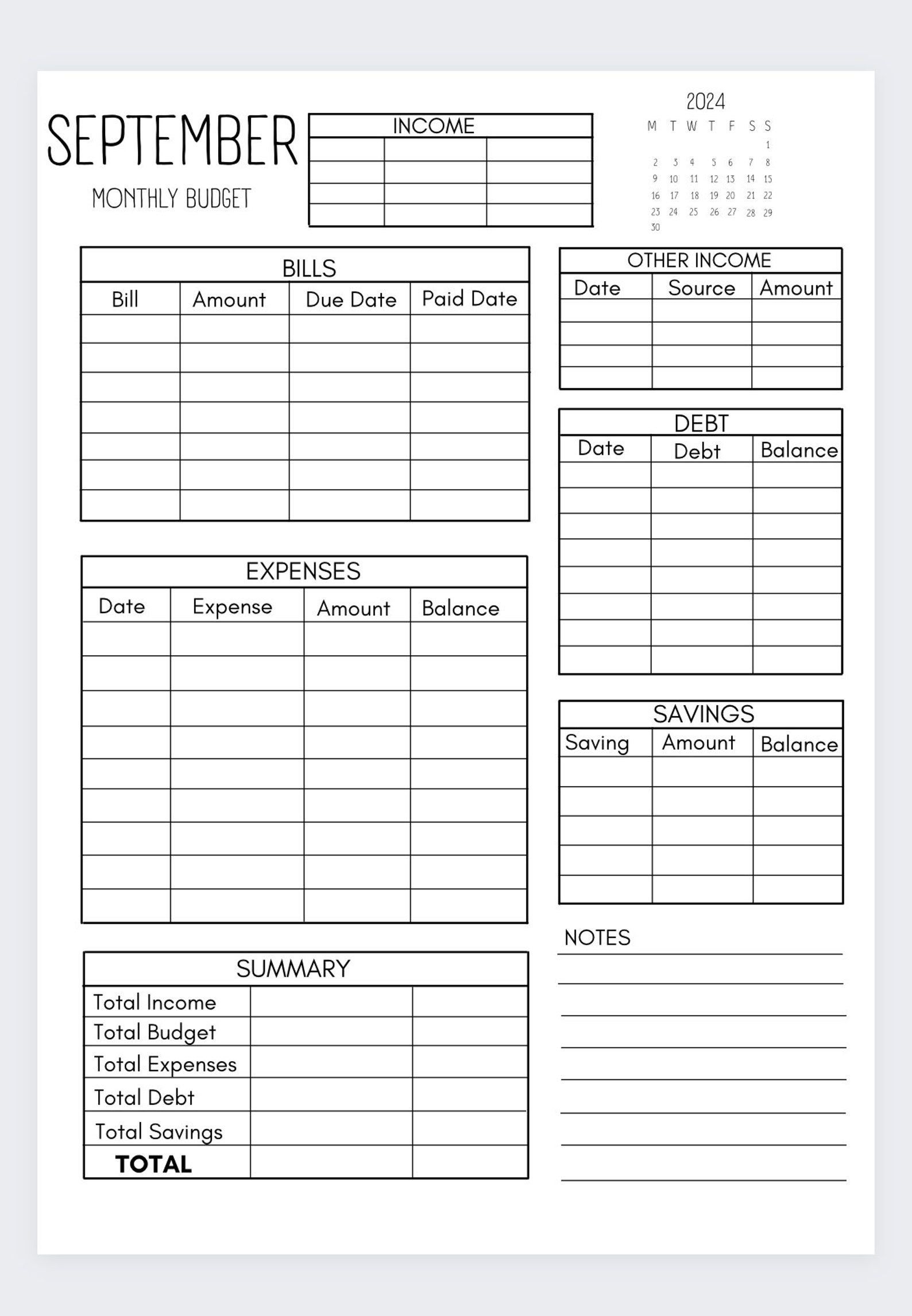 12 Month Minimalistic 2024,personal Budget,budget Binder,biweekly ...