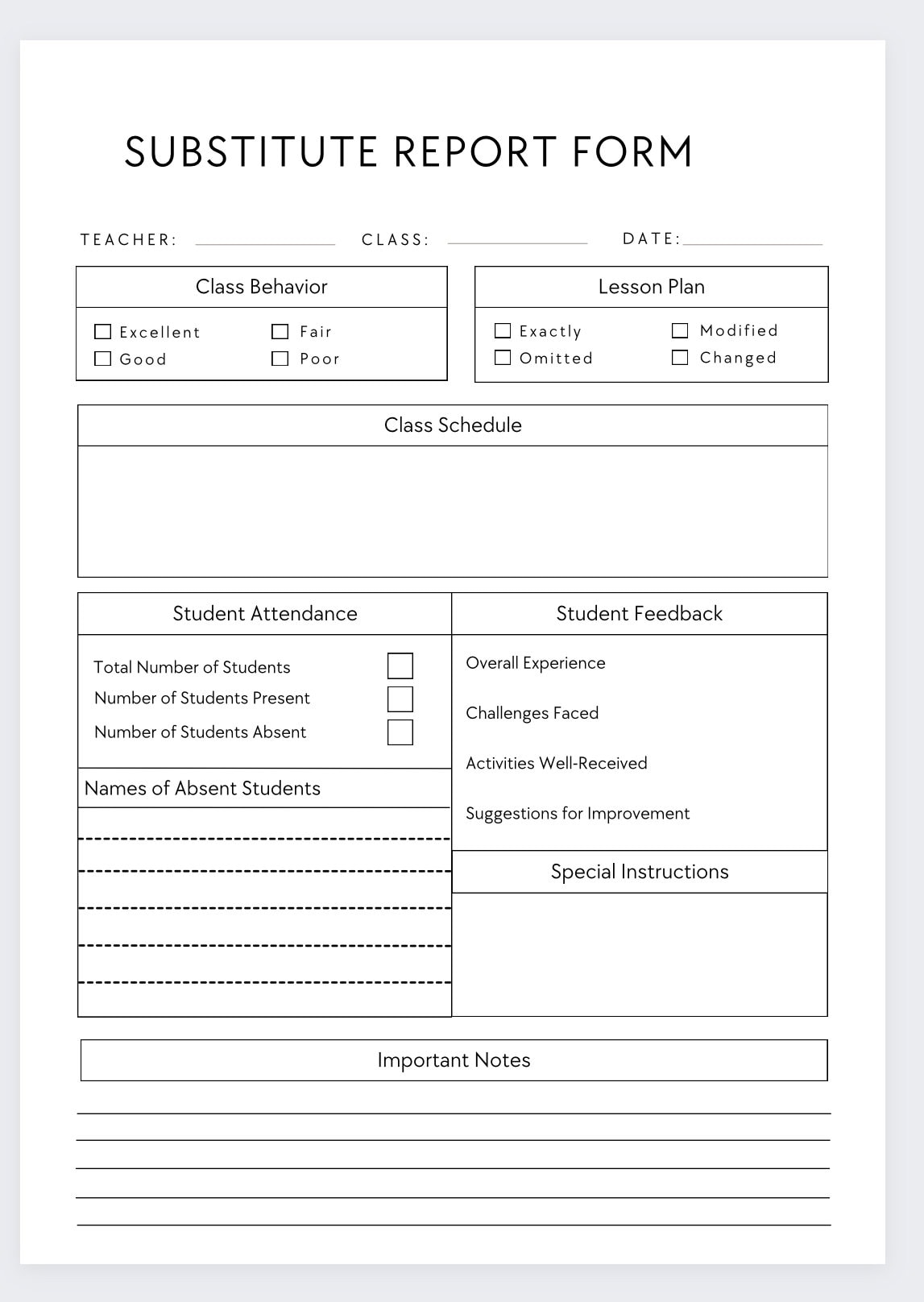 Substitute Teacher Review,substitute Teacher,lesson Review,classroom ...