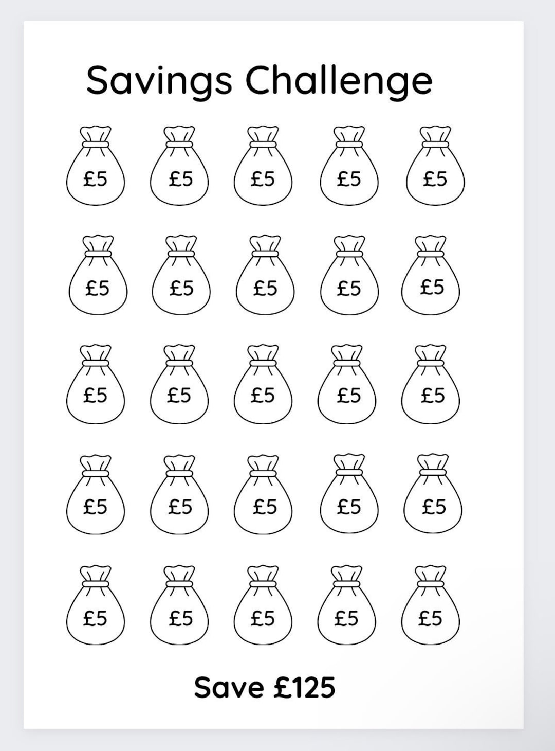 5 Pound Challenge,savings Challenge,money Savings,pound Challenge ...