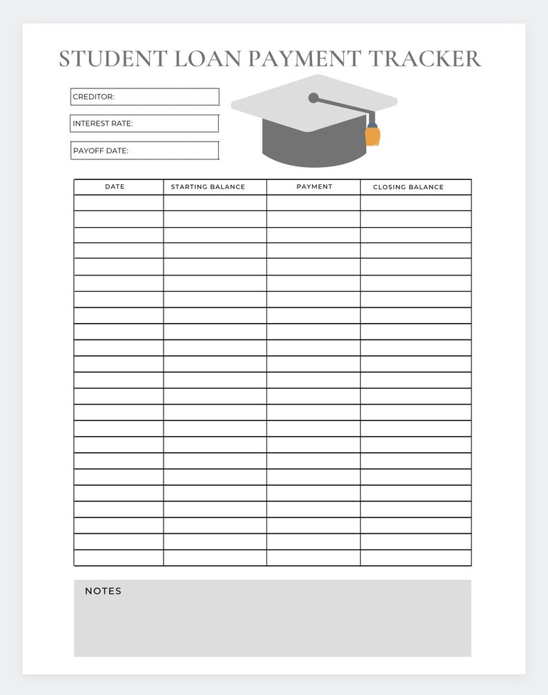 Student Loan Payment Tracker,credit Card Payoff,debt Tracker,debt ...