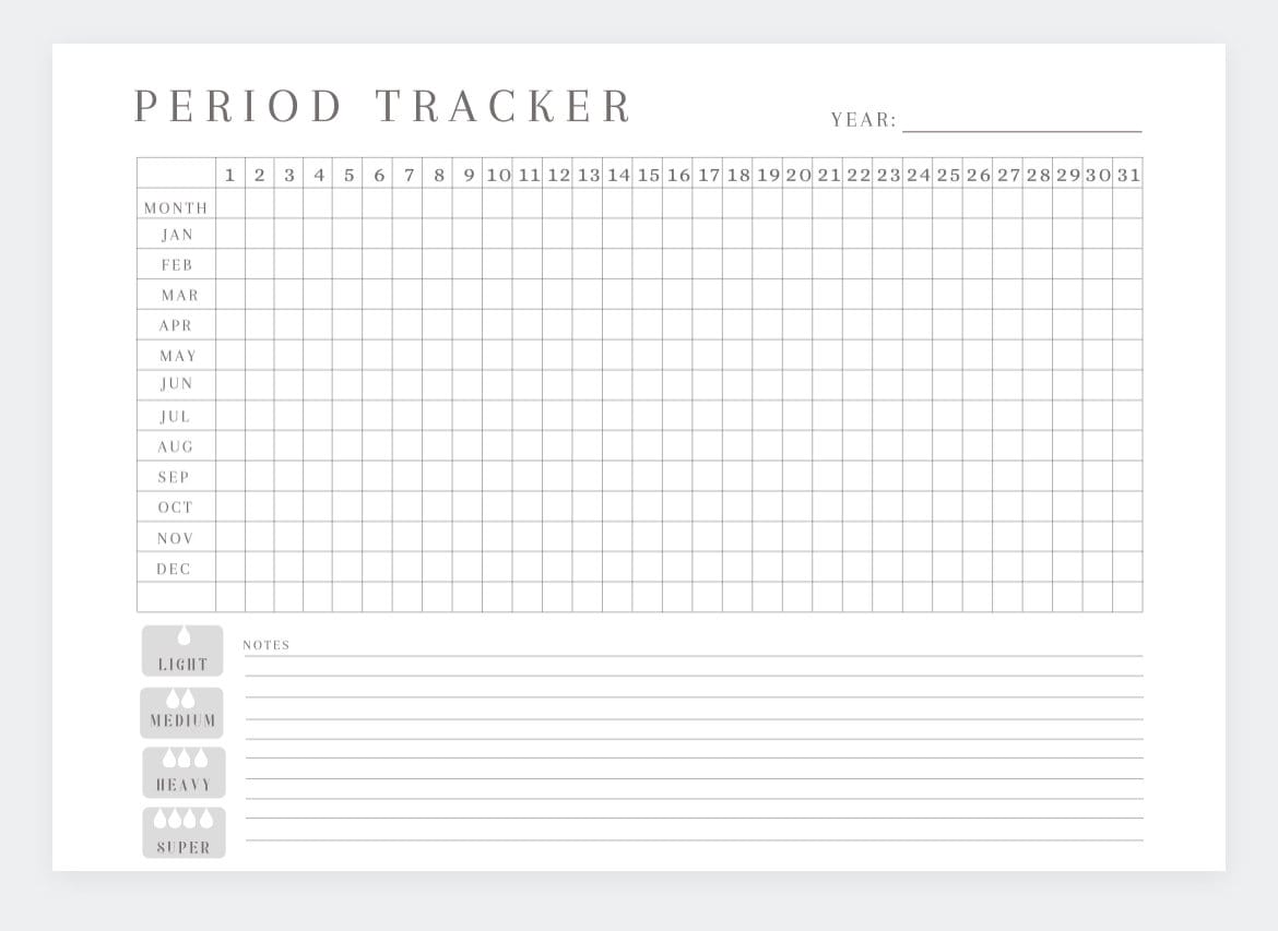 Menstrual Calendar Print 18 Printable Menstrual Calendar Forms And