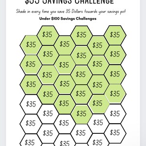 35 Dollar Saving Challenge,savings Box, Savings Binder, Savings Tracker ...