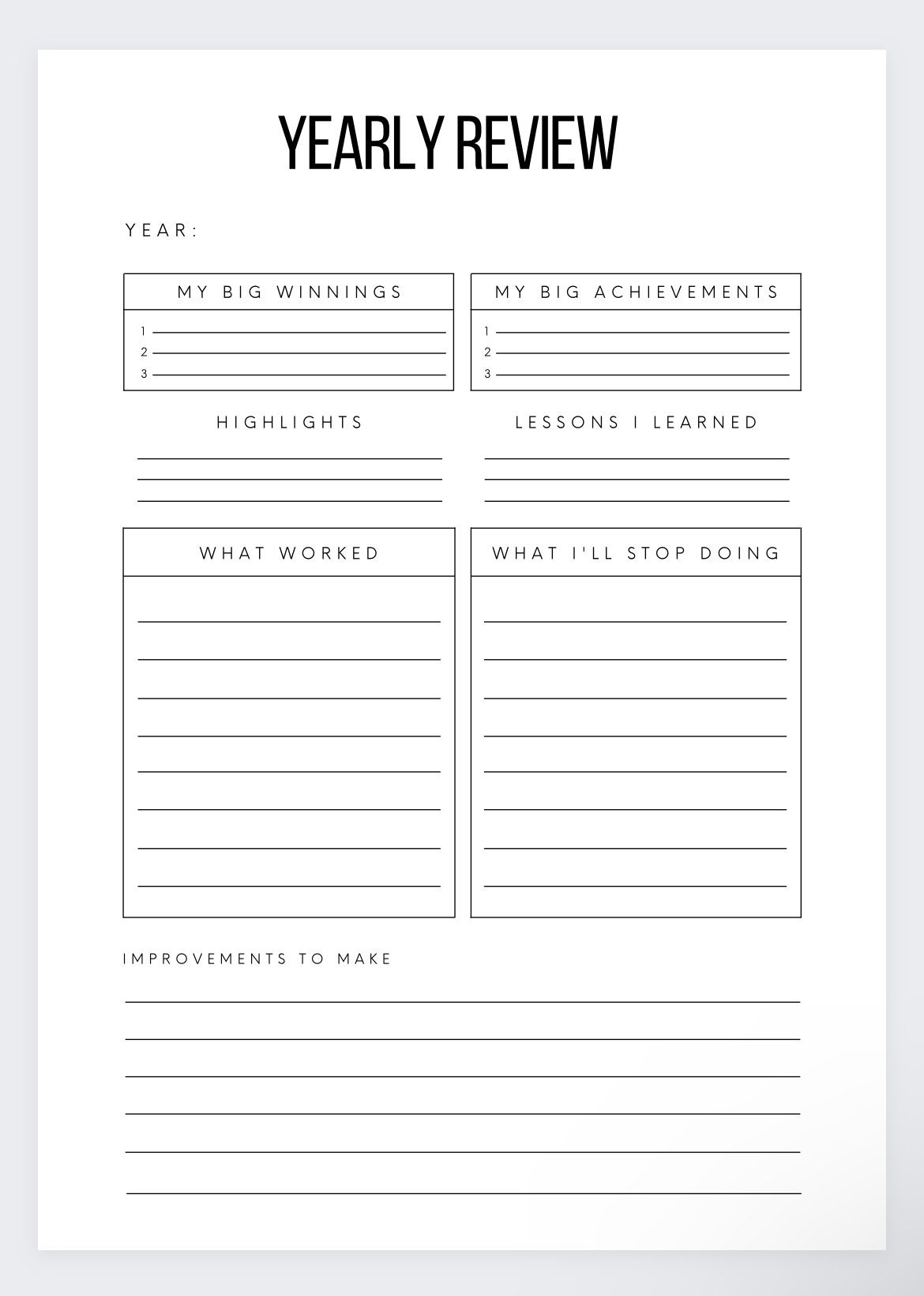 Yearly Review,vision Board,brain Dump,new Resolution,reflection ...