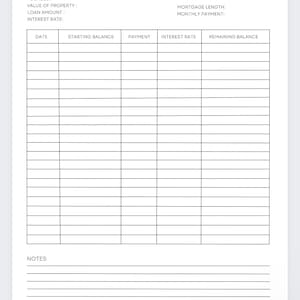 Mortgage Trackermortgage Logmortgage Plannermortgage - Etsy