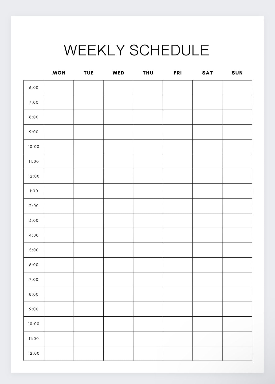 Weekly Timetable,time Blocking, Weekly Schedule,hourly Planner ...