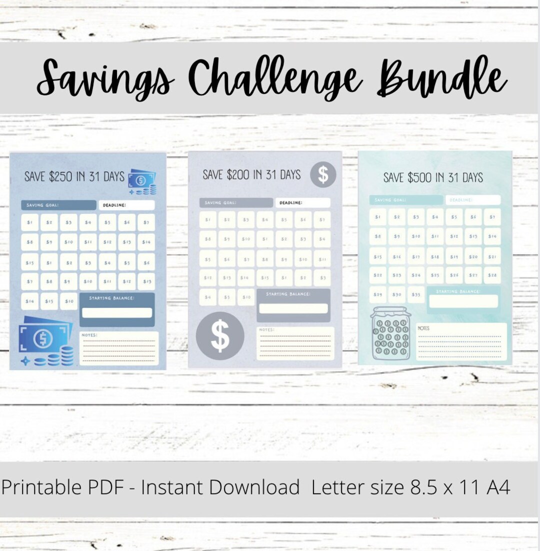Saving Challenge,saving Challenge Bundle, Saving Fund,30 Day Tracker ...