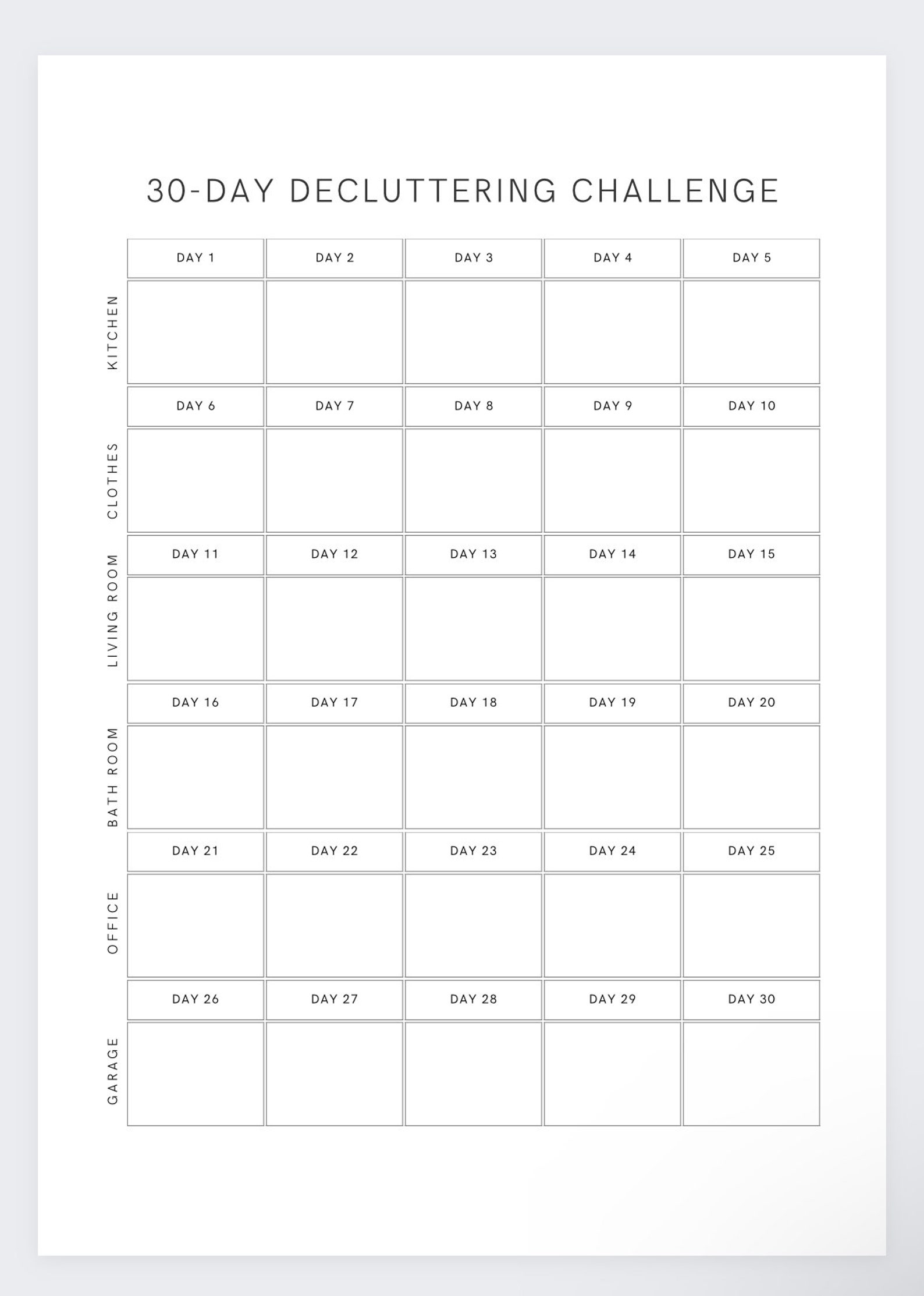 30 Day Declutter Challenge,cleaning Planner Schedule,de Clutter Your ...