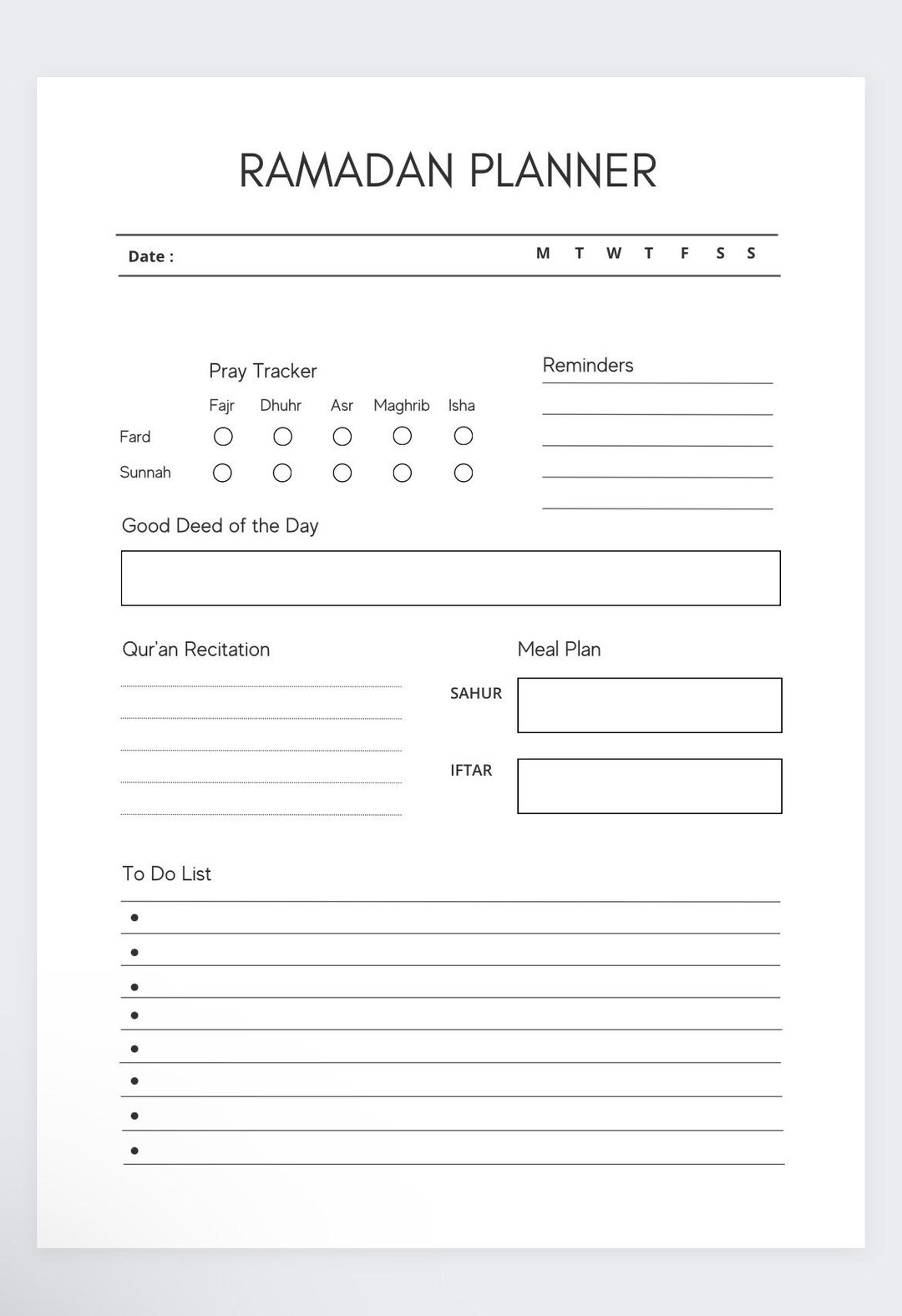 Ramadan Planner,ramadan Tracker,ramadan Fasting,ramadan Printable ...