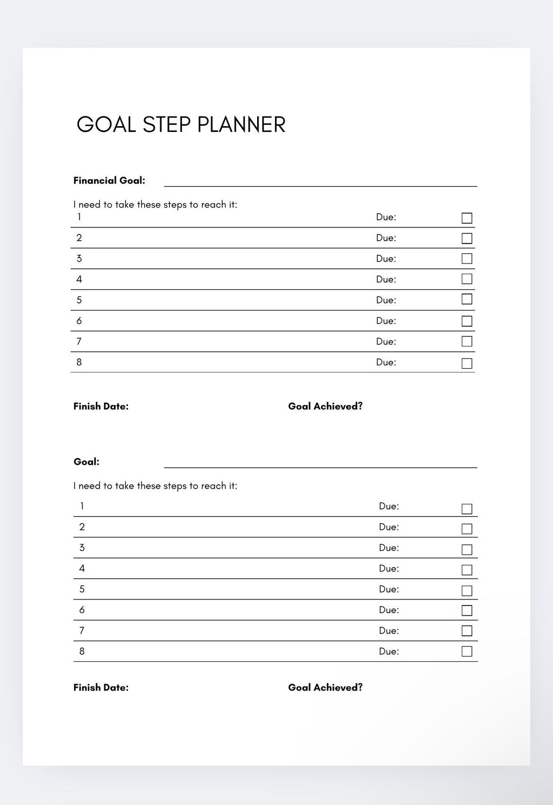 Goal Step Planner,smart Goals Tracker,productivity Planner,goal Planner ...