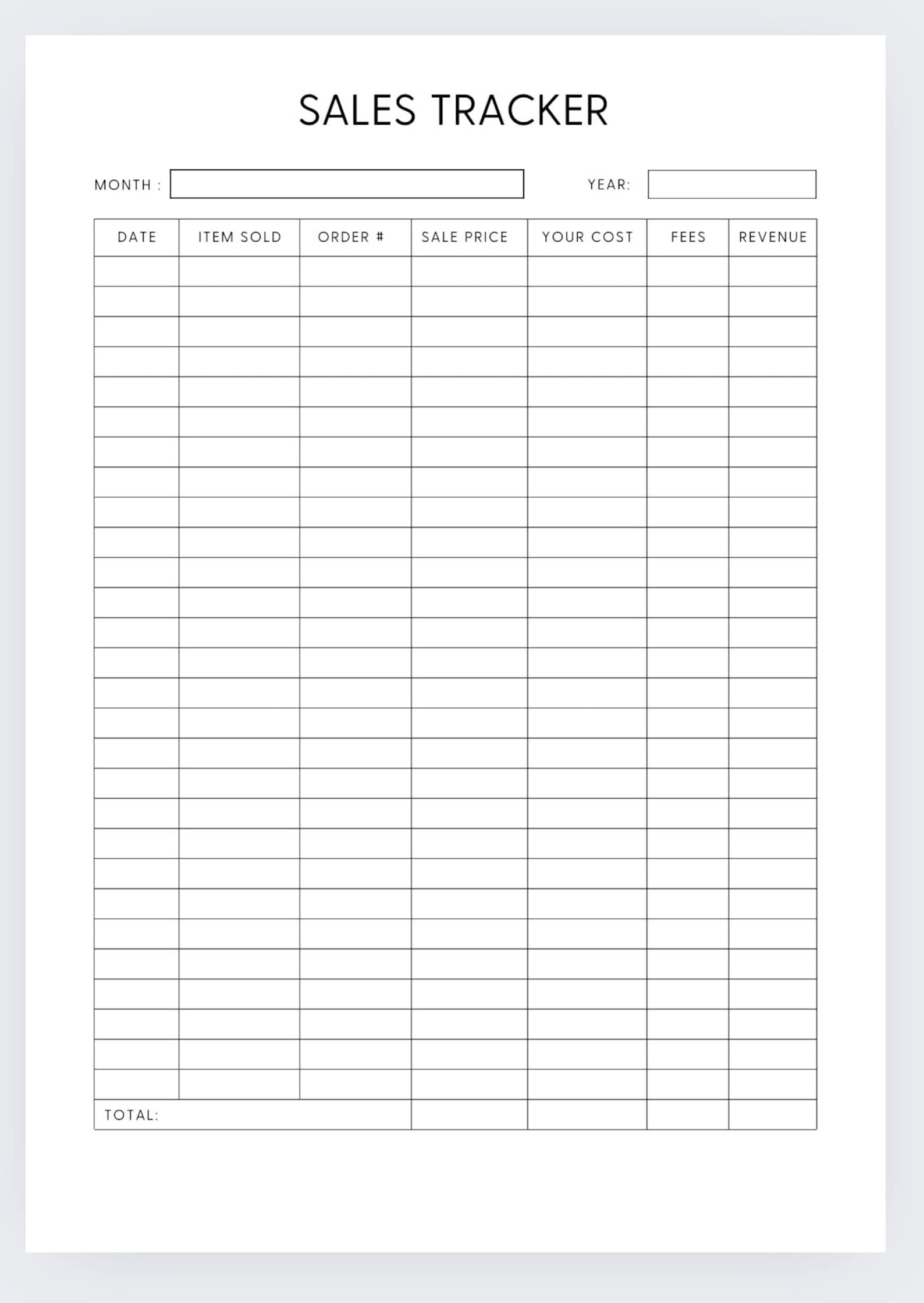 Sales Tracker, Sales Organizer,sales Tracking,sales Log,sales Planner ...