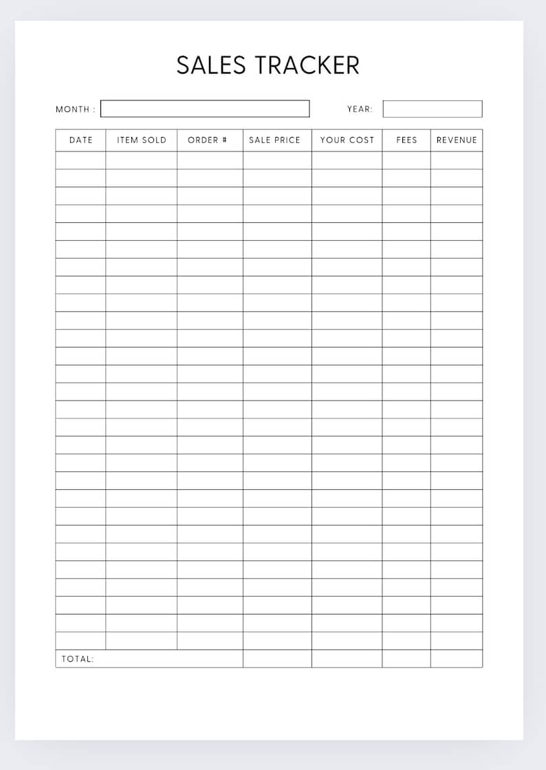 Sales Tracker, Sales Organizer,sales Tracking,sales Log,sales Planner ...