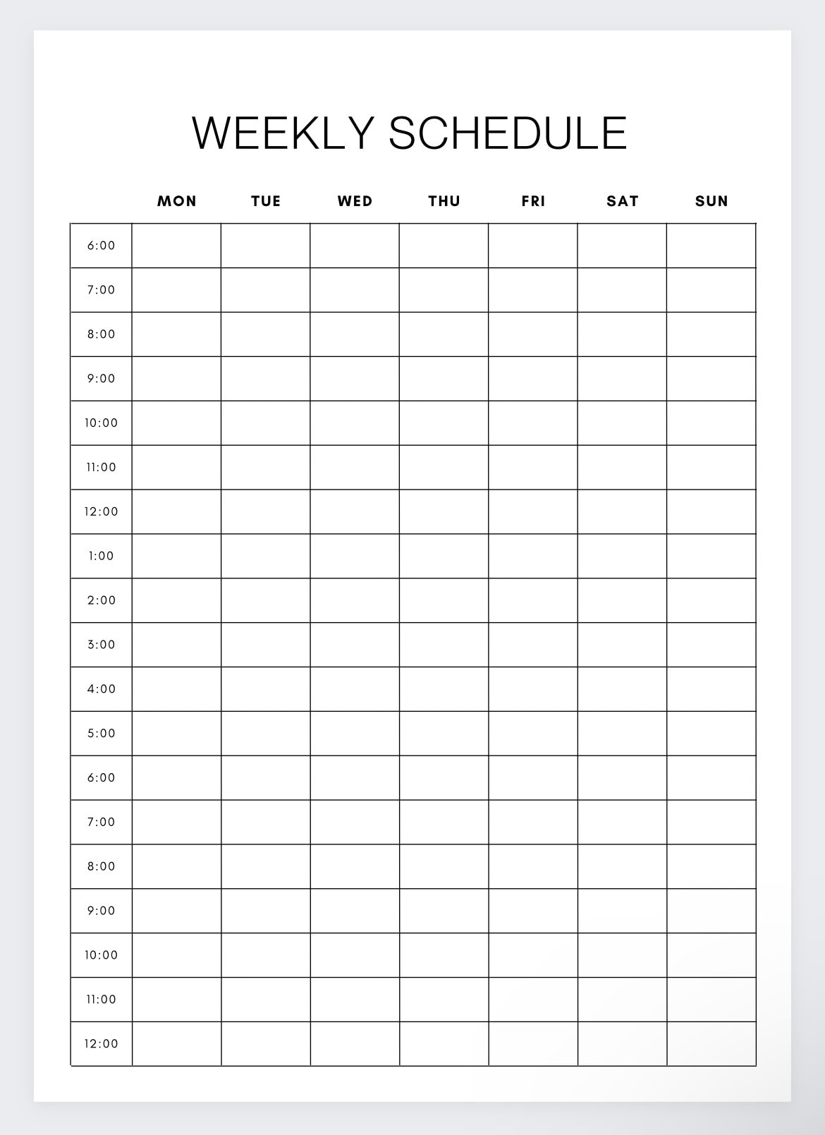 Weekly Timetable,time Blocking, Weekly Schedule,hourly Planner ...