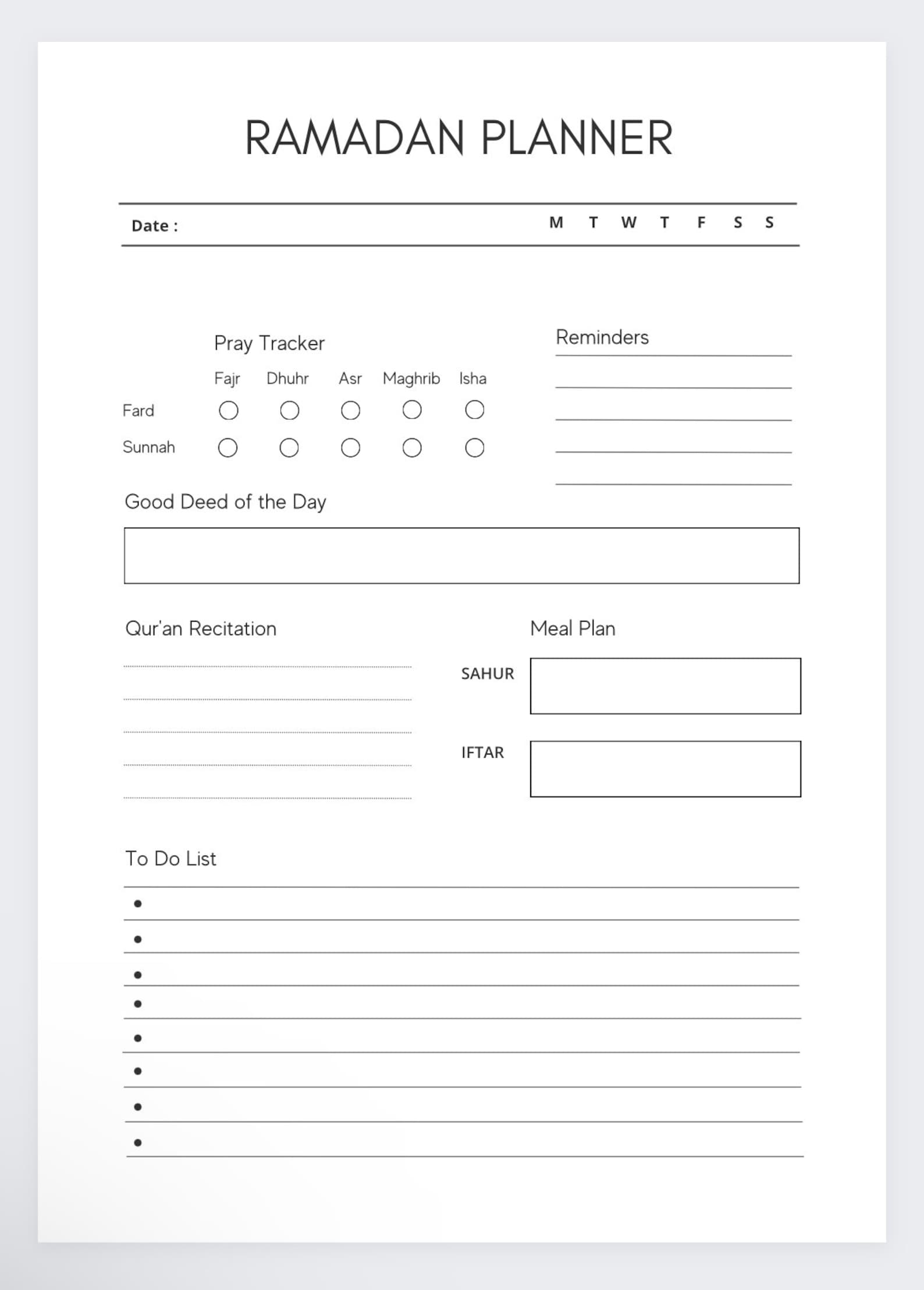 Ramadan Planner,ramadan Tracker,ramadan Fasting,ramadan Printable ...