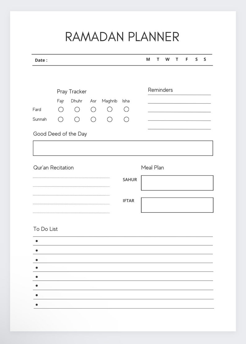 Ramadan Planner,ramadan Tracker,ramadan Fasting,ramadan Printable ...