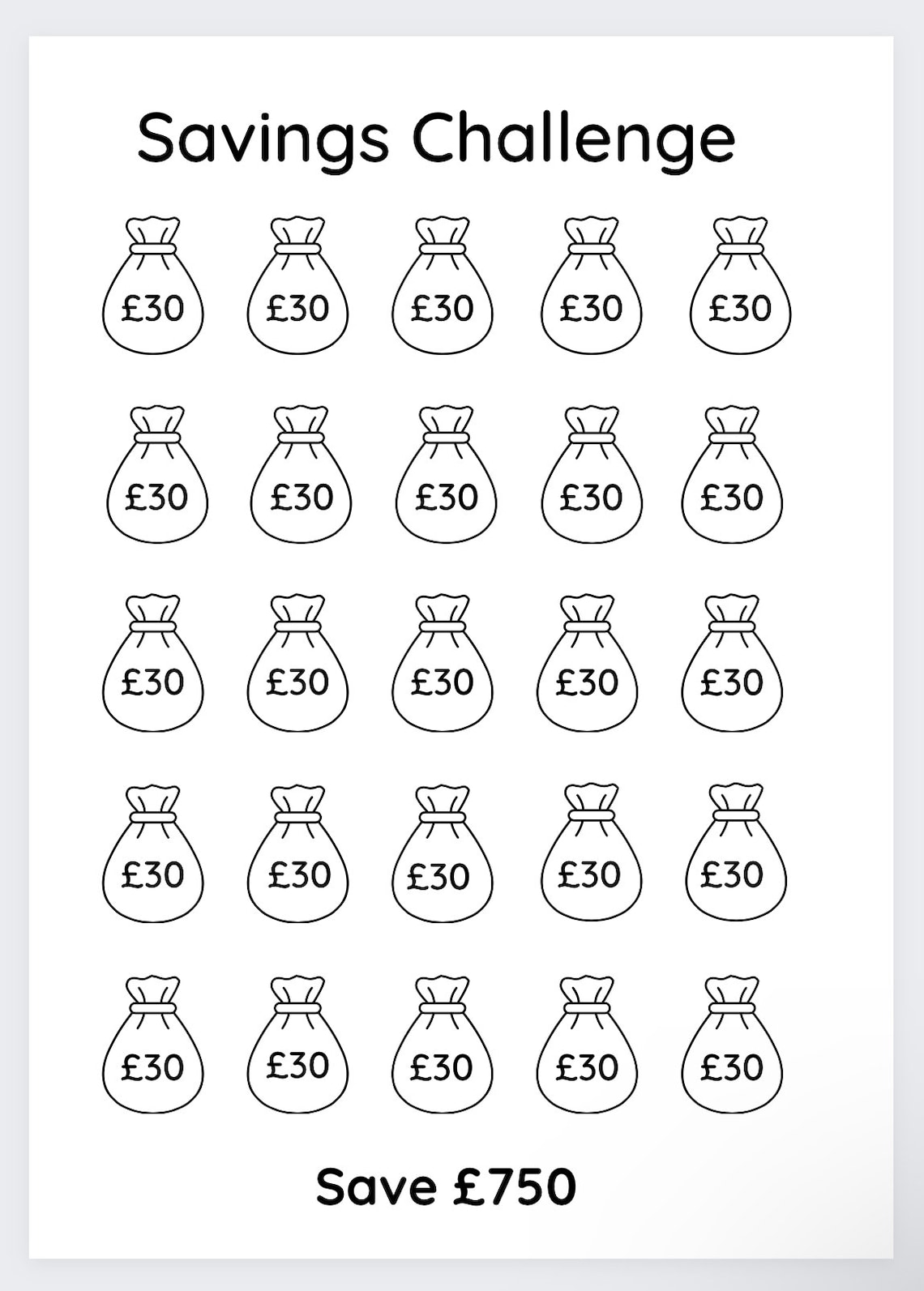 30 Pound Challengesavings Challengemoney Savingspound - Etsy 30 Pound Challengesavings Challengemoney Savingspound - Etsy