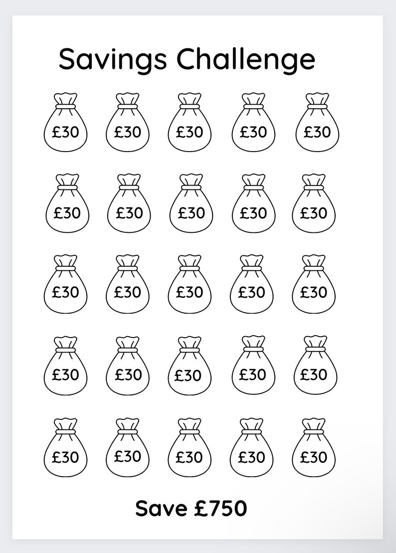 30 Pound Challenge,savings Challenge,money Savings,pound Challenge ...
