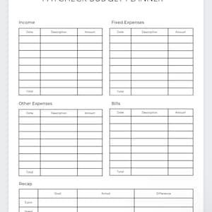 Paycheck Breakdown Planner,paycheck Budget,financial Planner,budget ...