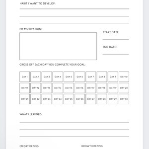 30 Day Goal Tracker,goal Setting,30 Day Challenge,monthly Goal Planner ...