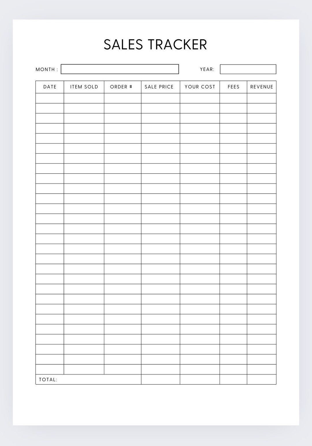 Sales Tracker, Sales Organizer,sales Tracking,sales Log,sales Planner ...