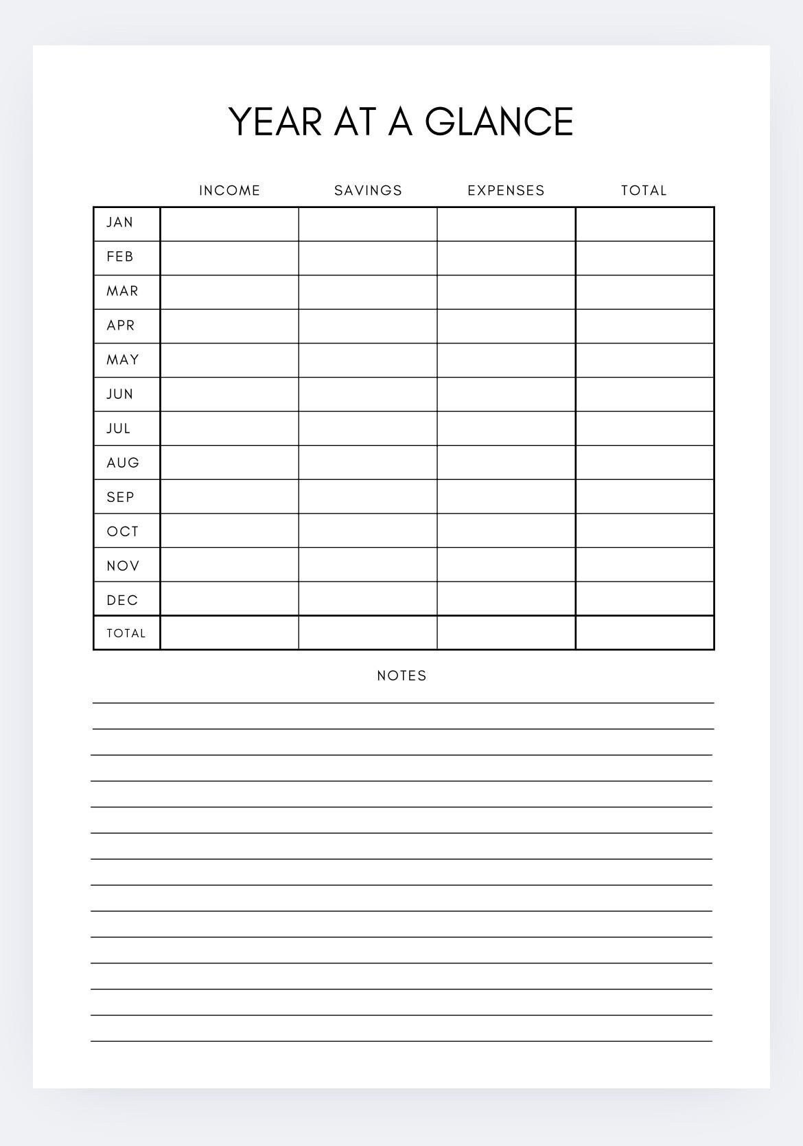 Financial Year at a Glance,financial Goals,financial Overview,yearly ...