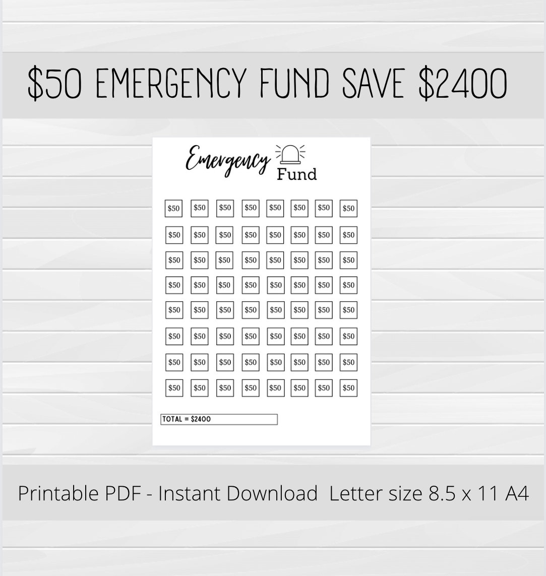 Emergency Money Savings Challengeemergency Saving Fund - Etsy