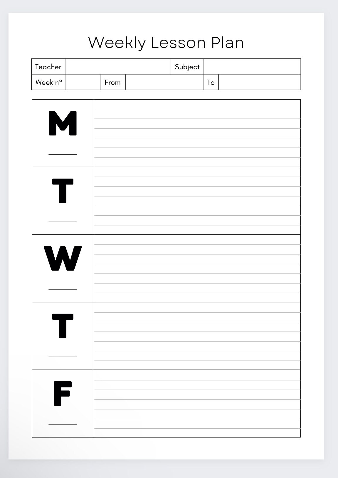 Lesson Plan Templatelesson Planner Printablehomeschool - Etsy